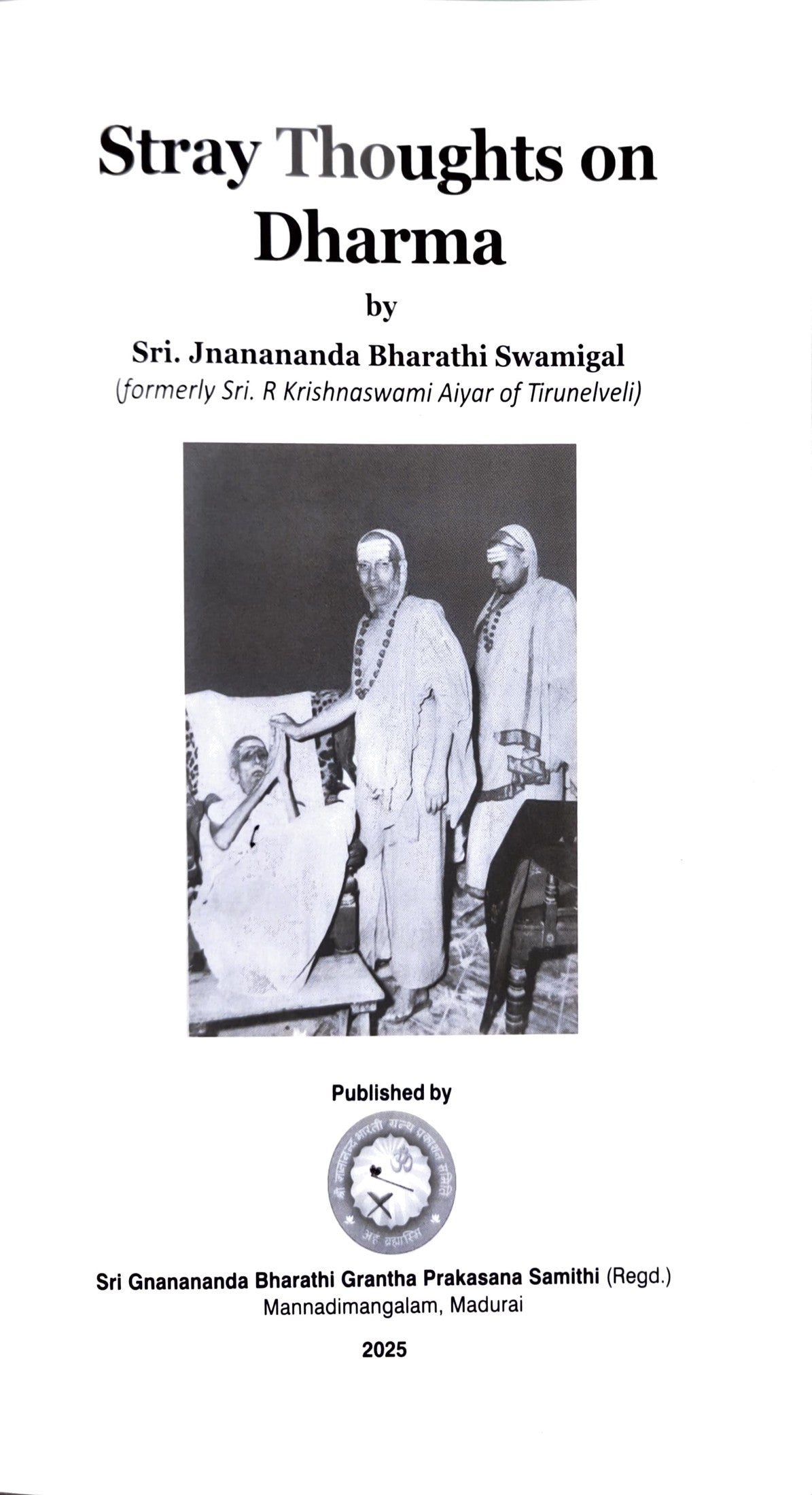 Stray Thoughts On Dharma – Sharada Granthalaya